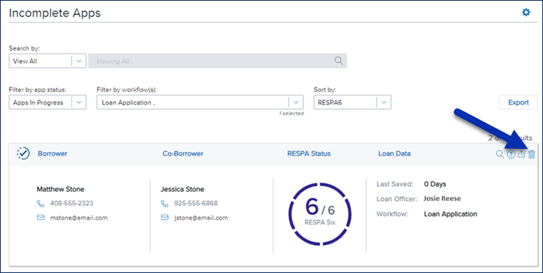 Delete Incomplete Loan Applications